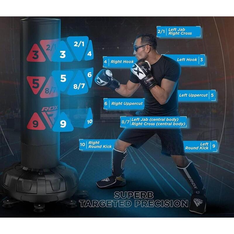 RDX SPORTS - Set sac box podea RDX KT Ronin 2-în-1 cu m nuși, Negru, 125 cm | Decathlon