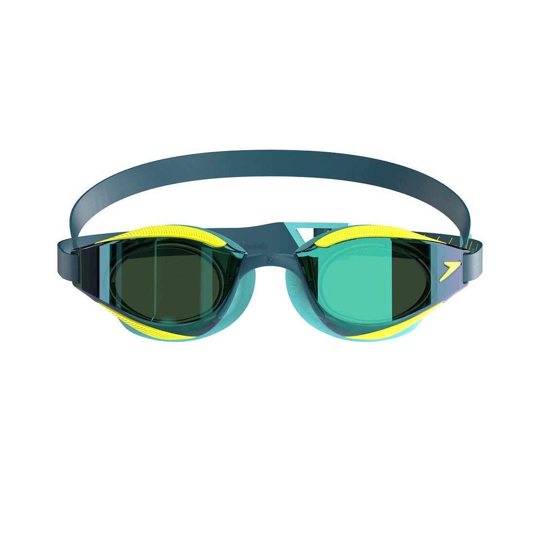 Speedo Fastskin Hyper Elite Mirrored Goggles - Hyper Yellow / Steel ...