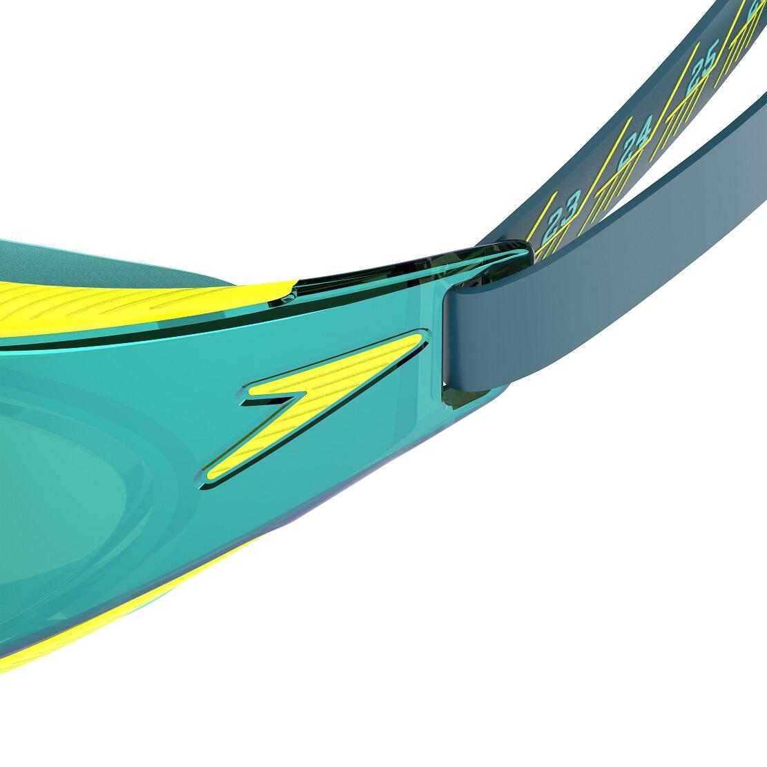 Speedo Fastskin Hyper Elite Mirrored Goggles - Hyper Yellow / Steel ...
