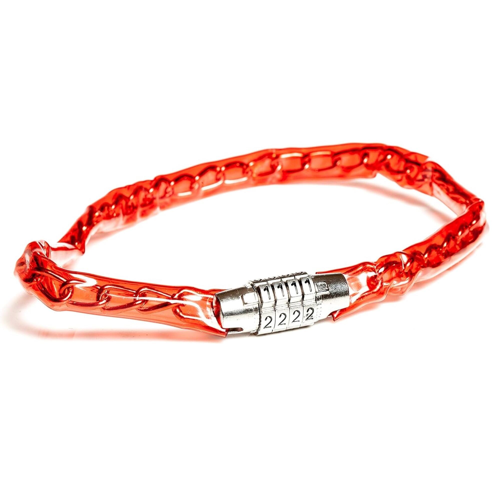 M-Wave Steel Combination Chain Bike Lock Red M-WAVE | Decathlon