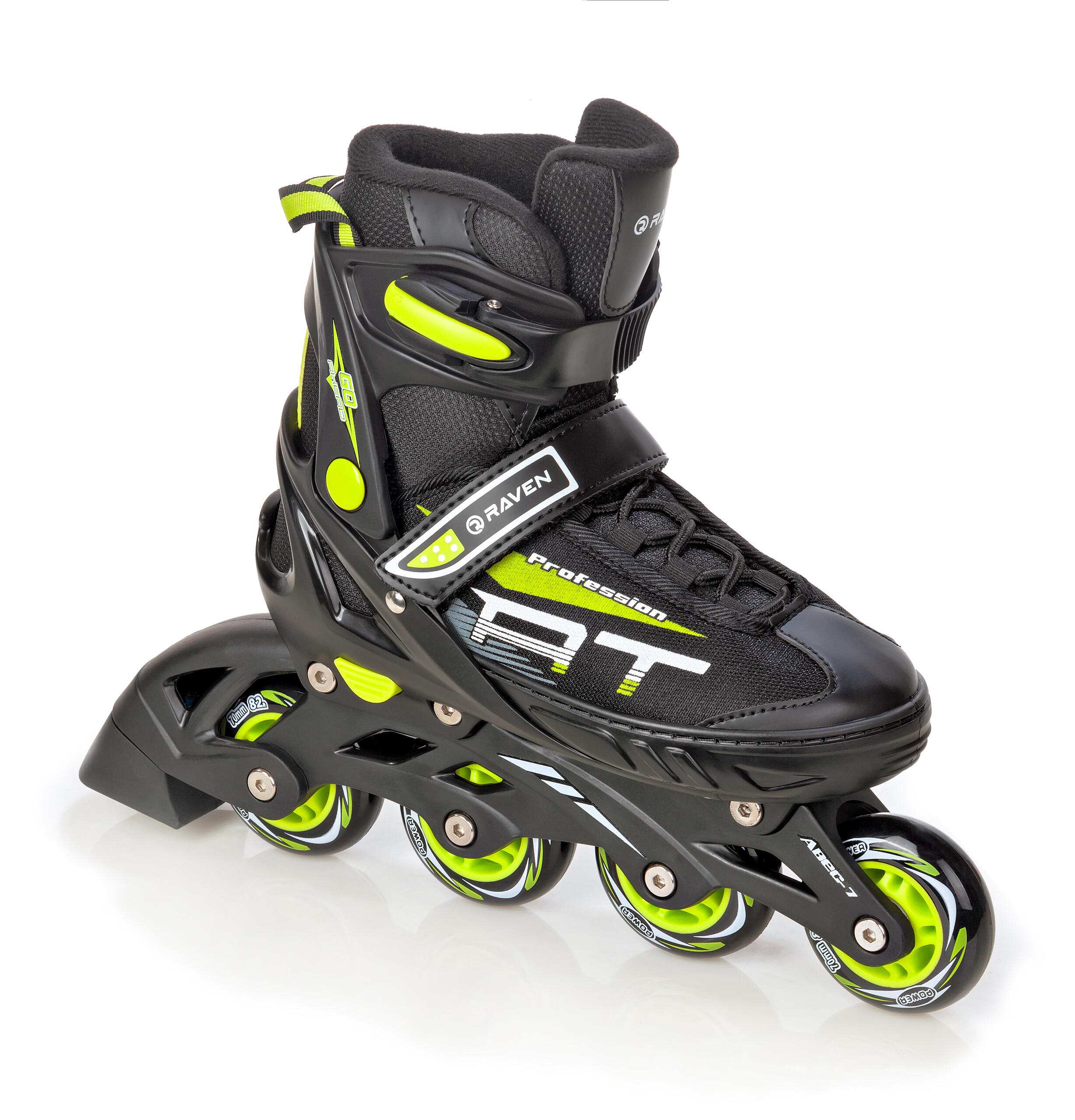 Pattini a rotelle Pattini regolabili 4in1 Profession Nero/Limonio RAVEN ...