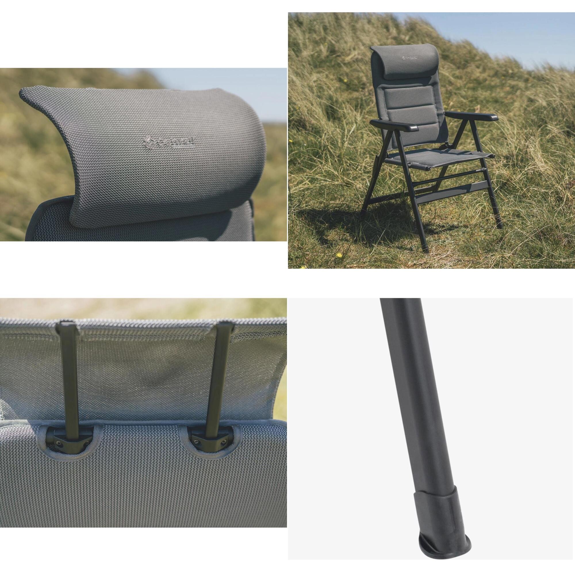 Outwell Kenai Adjustable Folding Camping Chair (Grey) | Decathlon