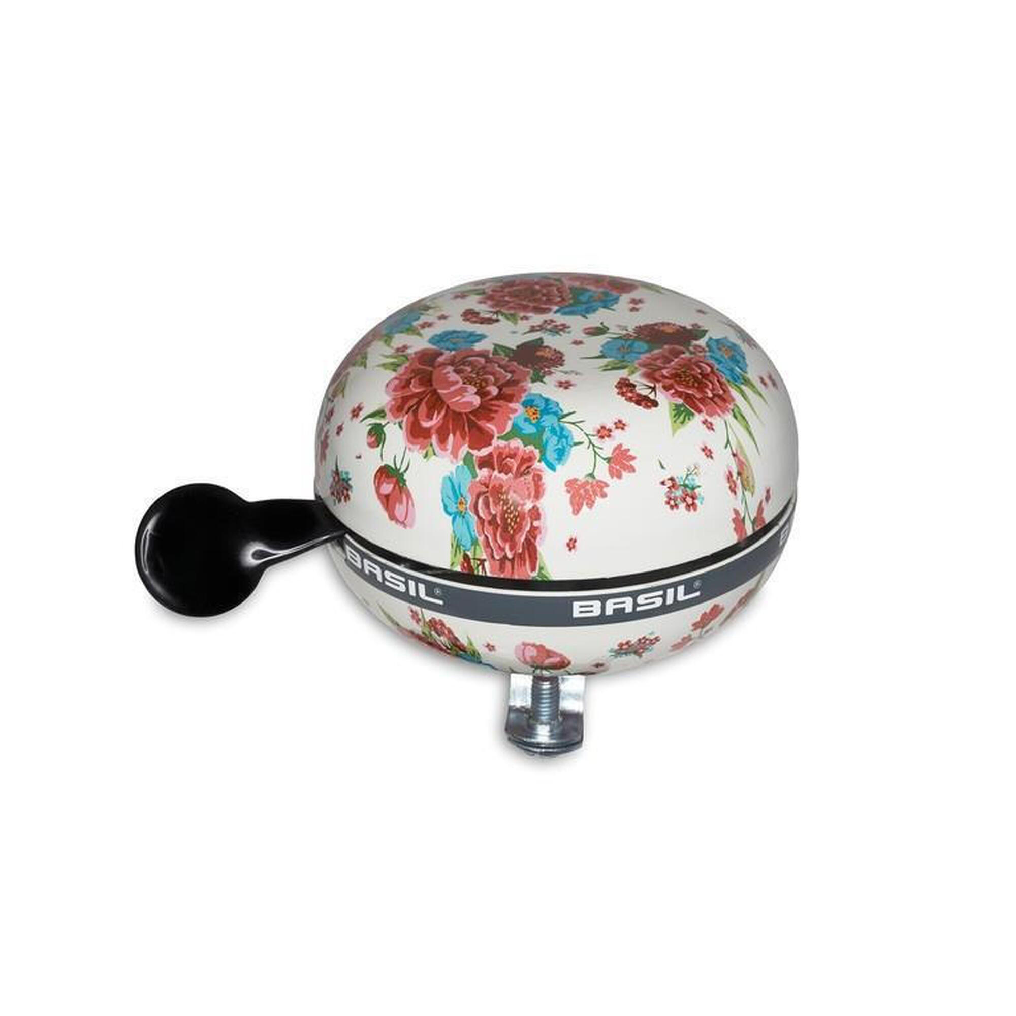 Basil Bloom - Bicycle Bell - 80 mm - Blanc avec des fleurs BASIL ...