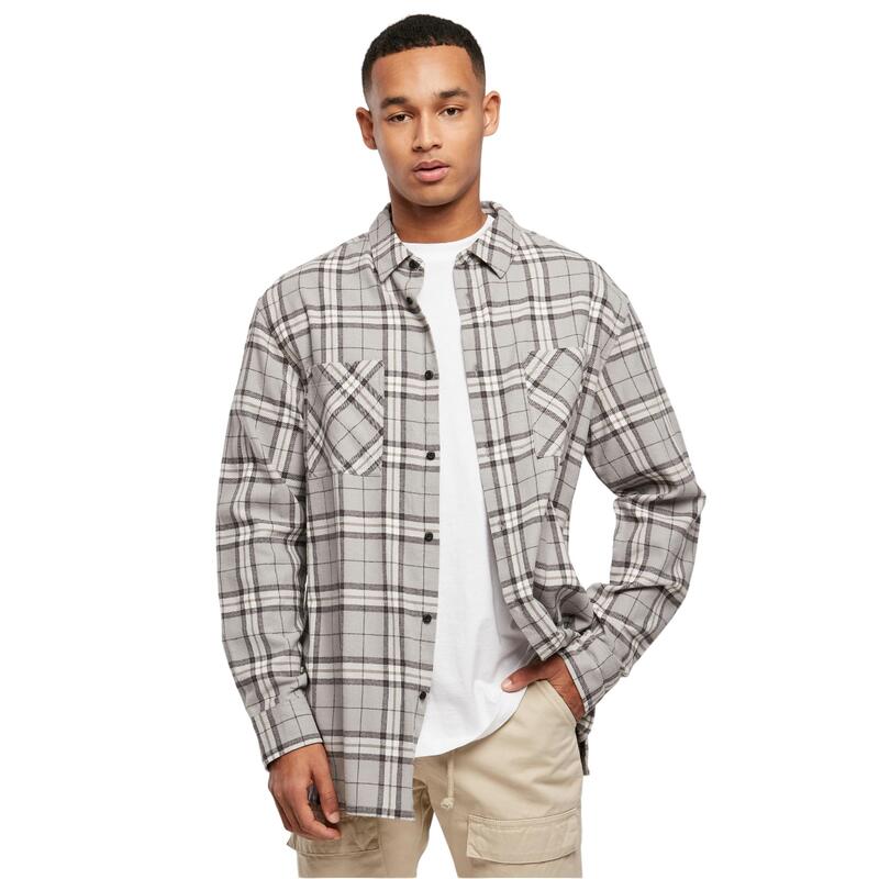 Chemise Motif/style À Carreaux Homme (Gris / Noir) URBAN CLASSICS ...