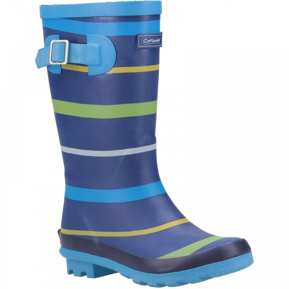 Cotswold Stripe | Blue/Green/Yellow | Kids Stripy Wellies COL: Blue/Gr ...