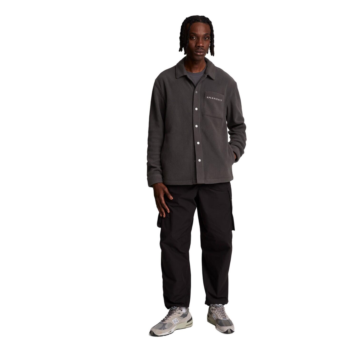 Mens Embroidered Fleece Overshirt (Gunmetal) LYLE AND SCOTT | Decathlon