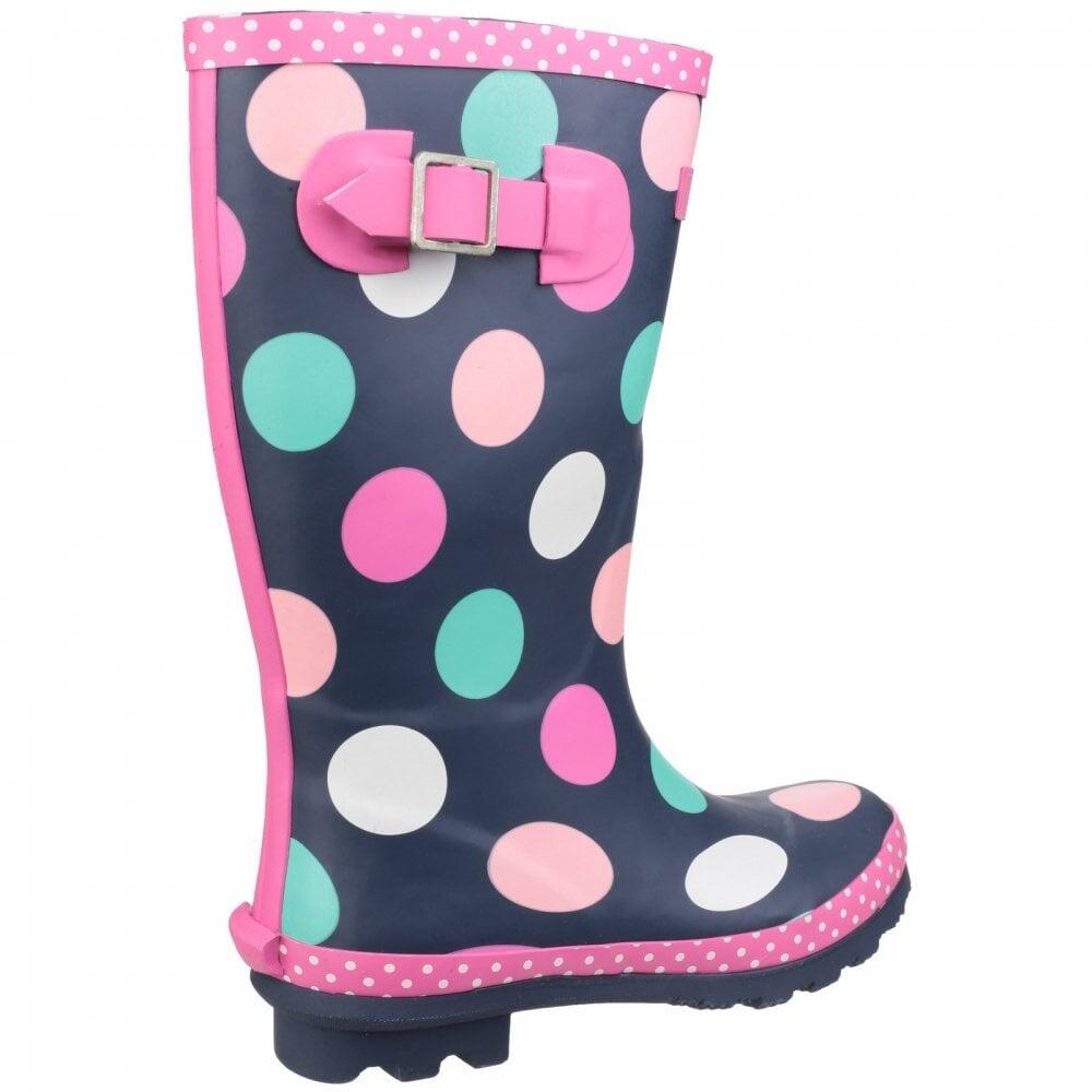 Cotswold Dotty Junior | Multicoloured | Girls Spotty Wellington Boots ...