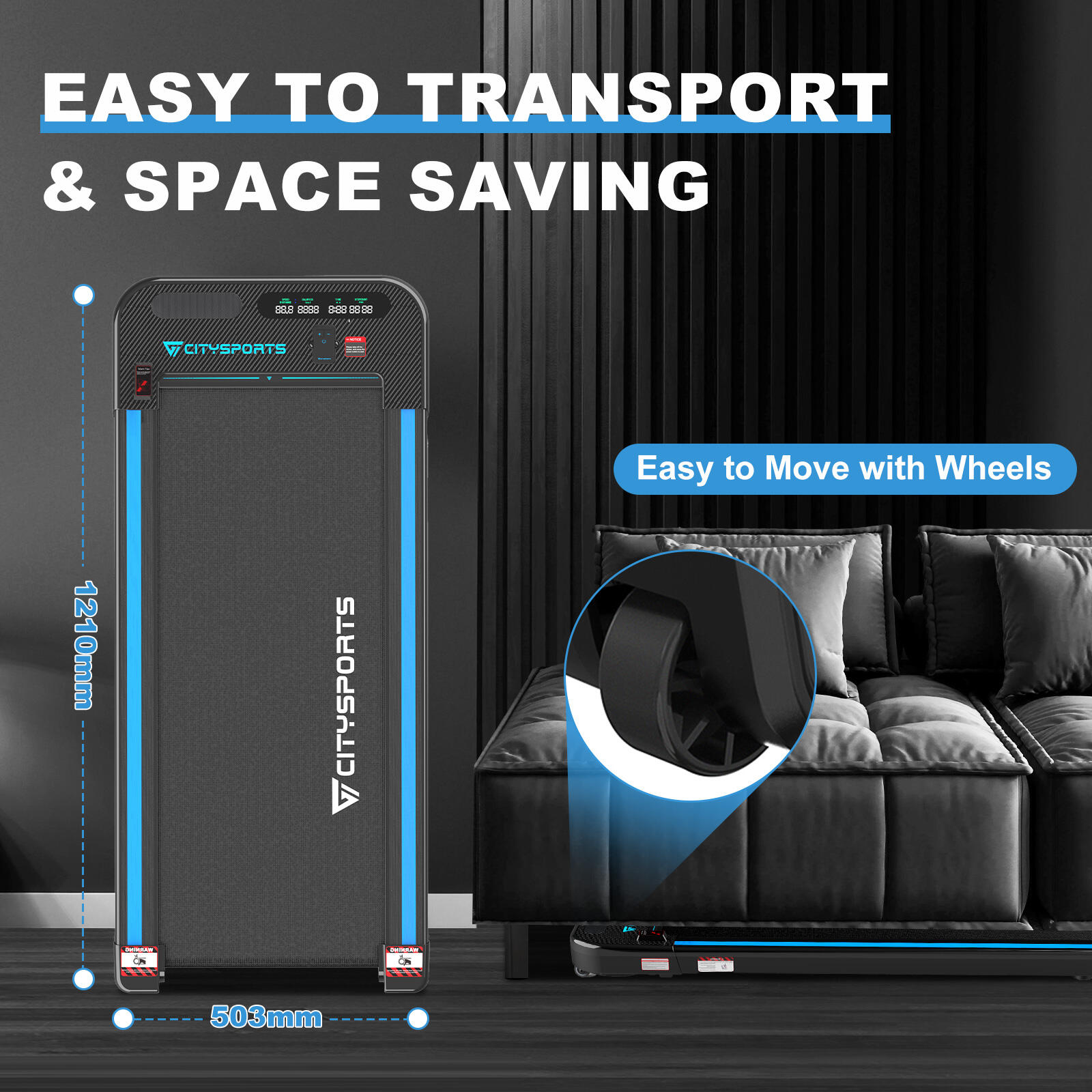 CITYSPORTS Treadmill,Electric Walking Pad for Home,Running Walking ...