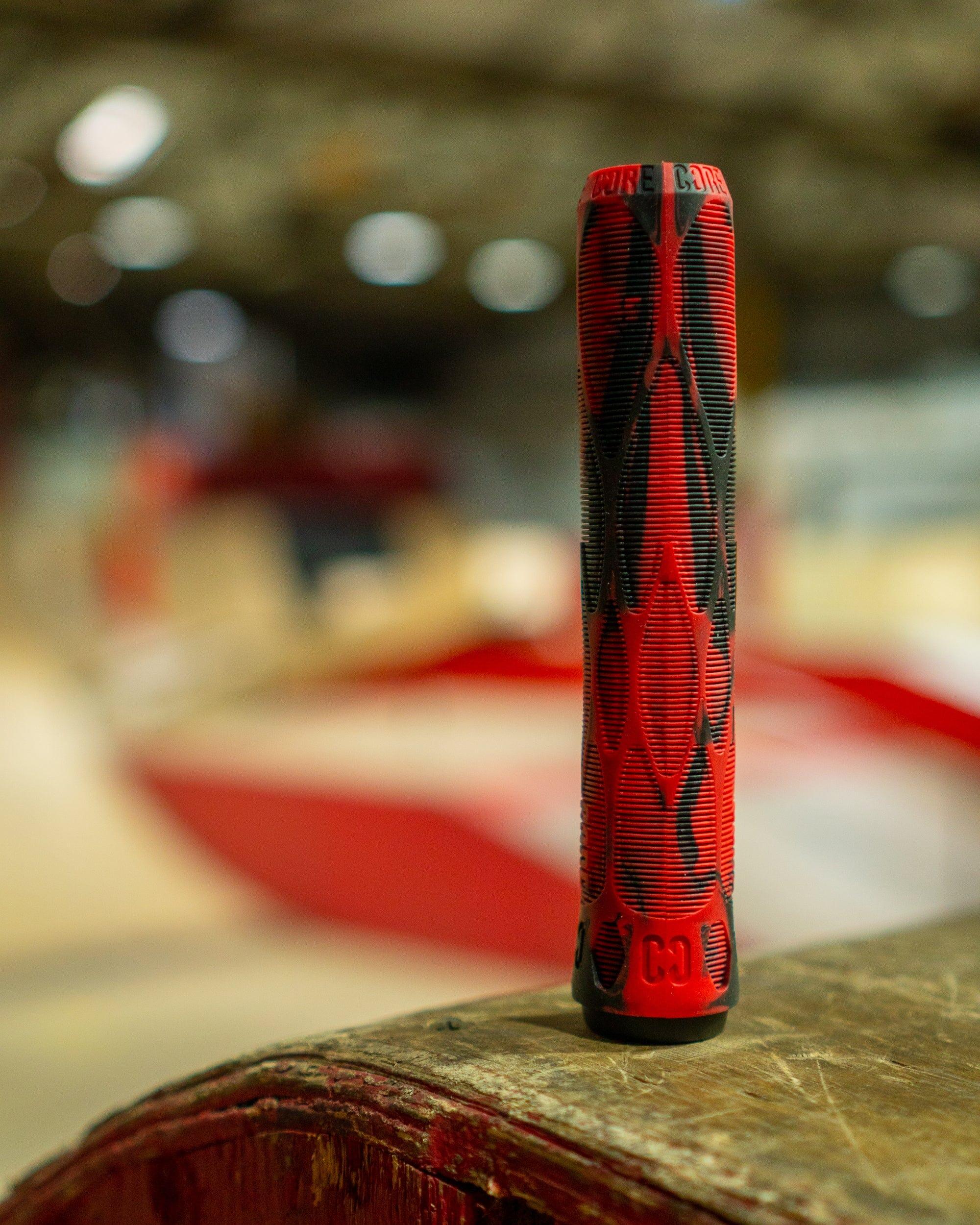 Core Pro Handlebar Grips Soft 170mm Lava Red Black Core Decathlon
