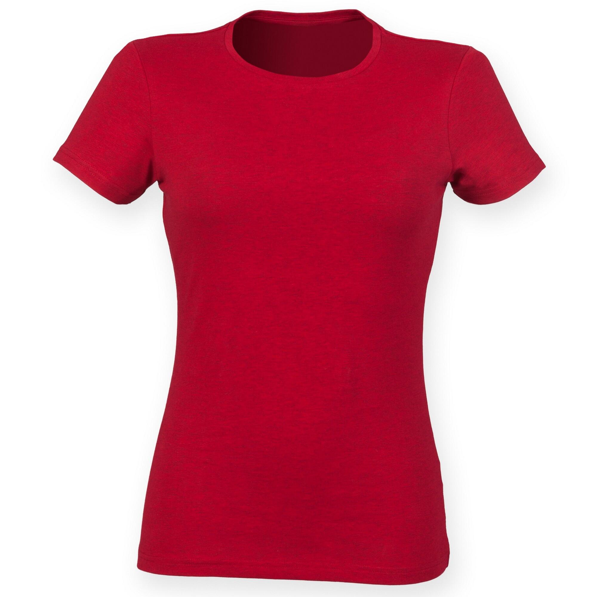 Womens/Ladies Feel Good Stretch Short Sleeve TShirt (Heather Red ...
