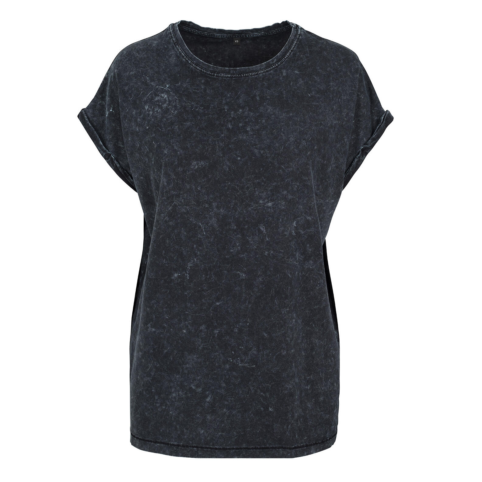 Womens/Ladies Acid Wash Extended Shoulder TShirt (Asphalt) BUILD YOUR ...