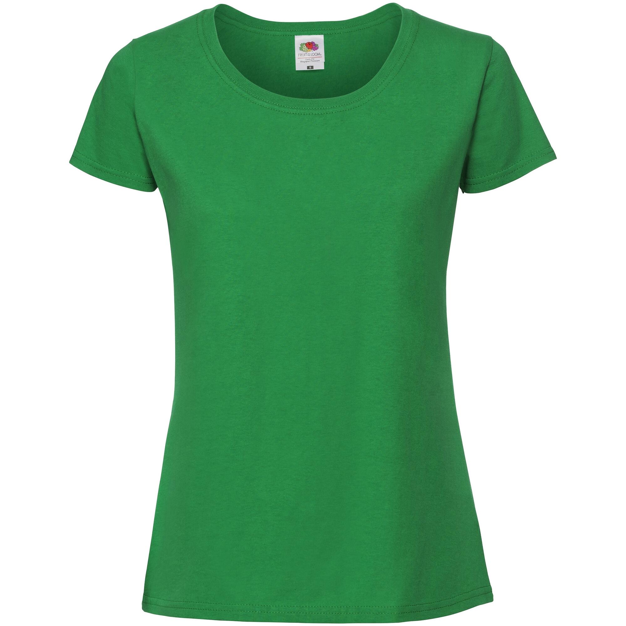 Womens/Ladies Fit Ringspun Premium Tshirt (Kelly Green) FRUIT OF THE ...