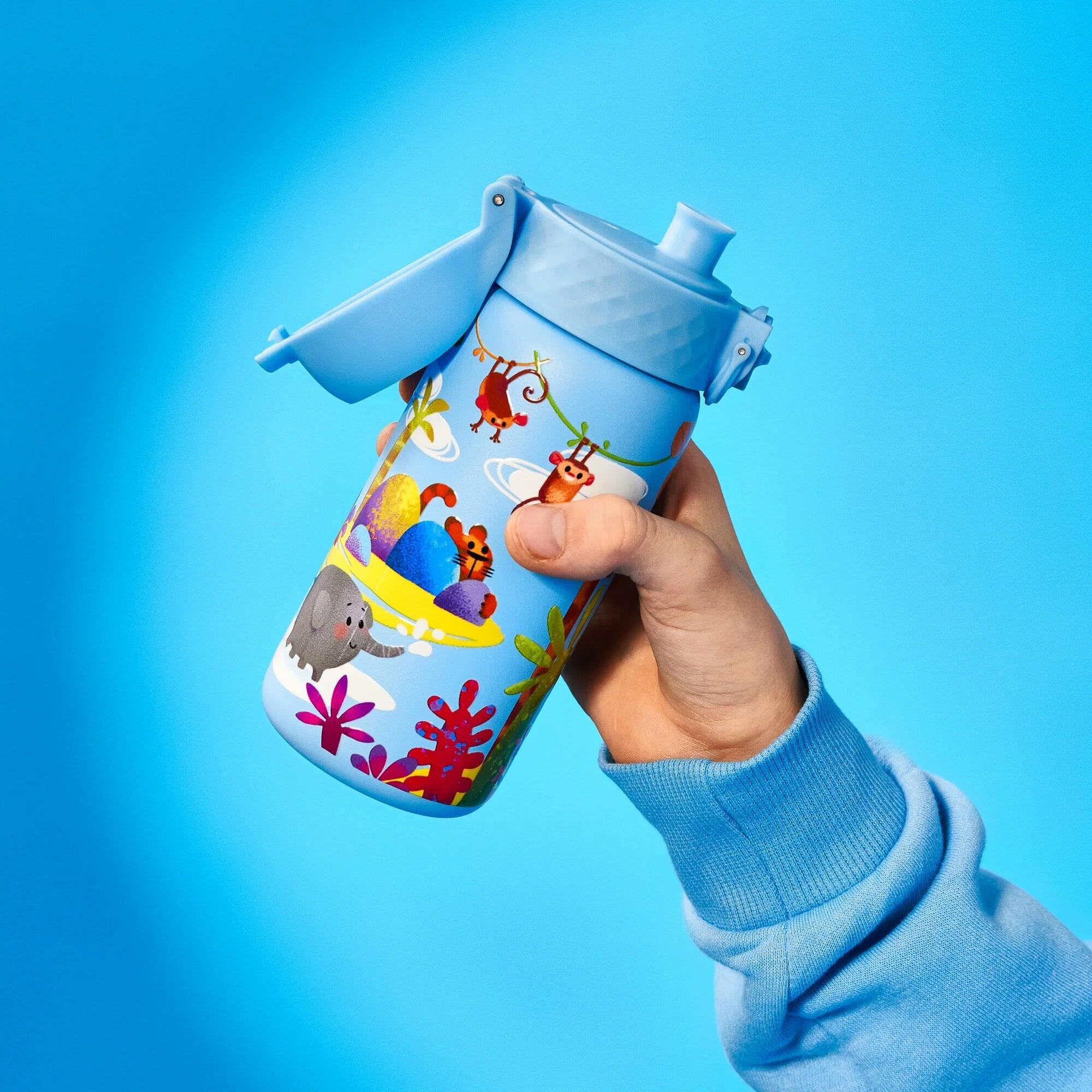Leak Proof Kids Water Bottle, Stainless Steel, Safari, 400ml (13oz ...