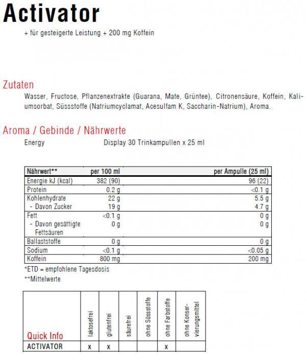 Sponser Activator 200 — 25 ml Ampullen, 30 Stück SPONSER | Decathlon