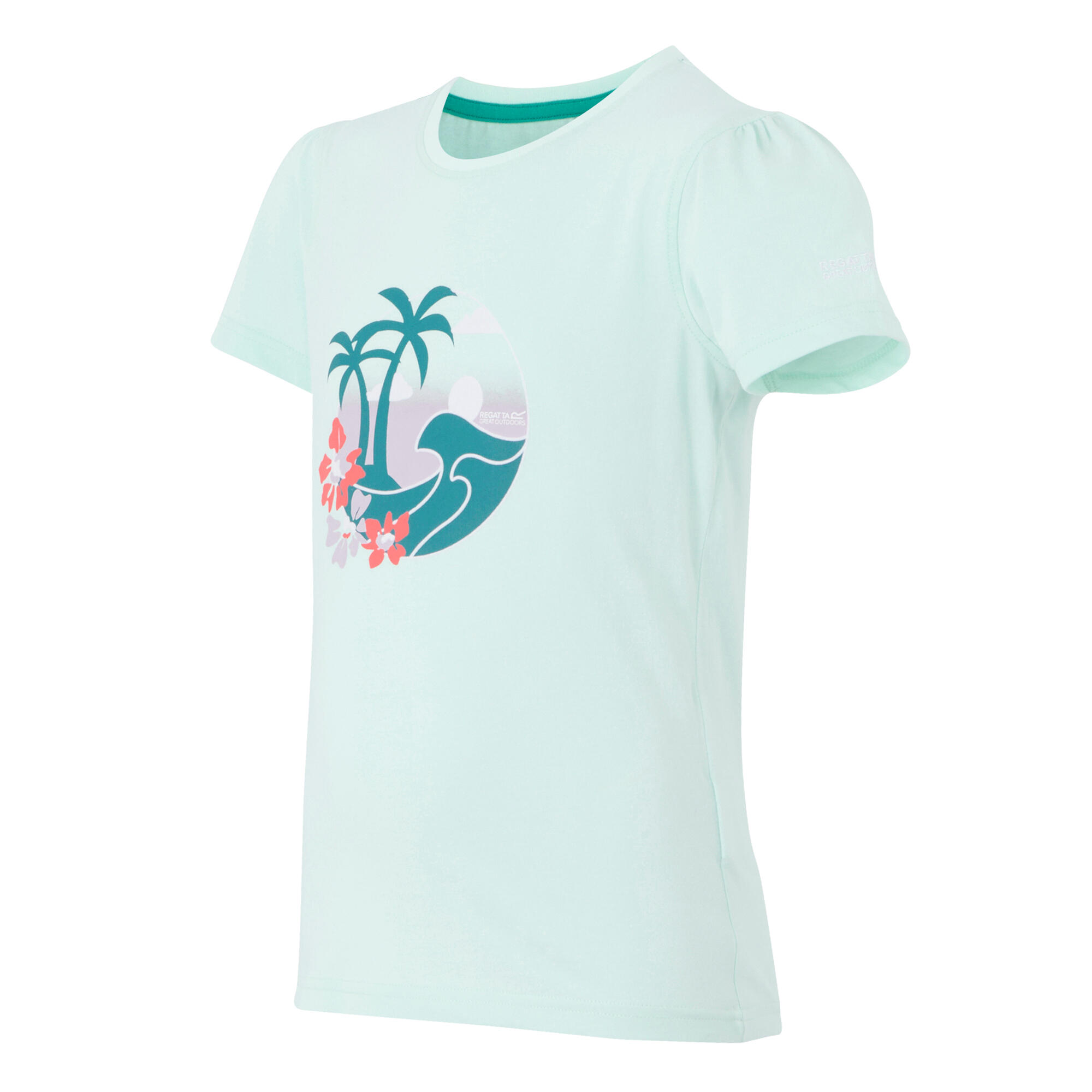 Childrens/Kids Bosley VIII Palm Tree TShirt (Icy Morn) REGATTA | Decathlon