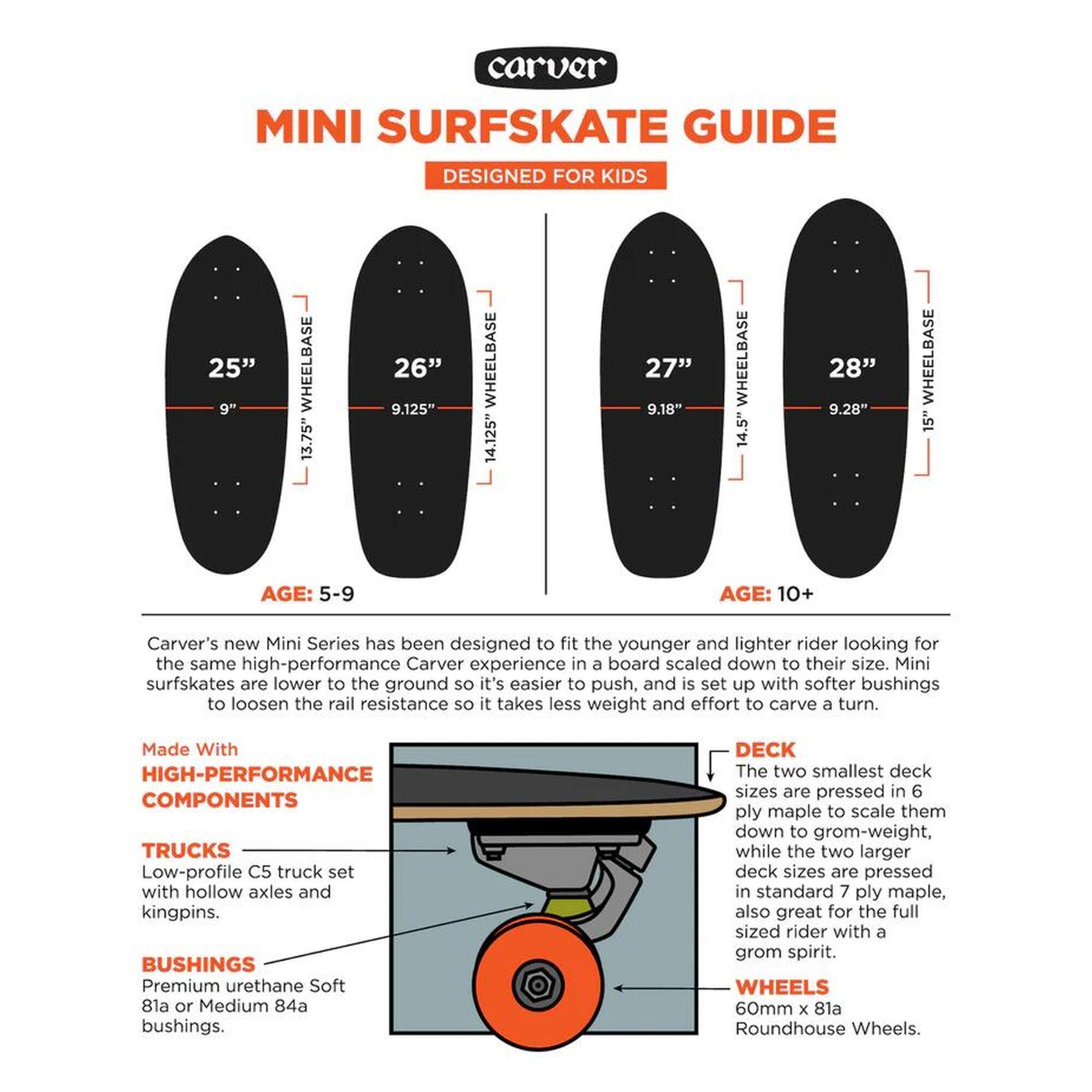 Surfskate Skateboard - Mini Lazer Fazer C7 26" - Carver CARVER | Decathlon