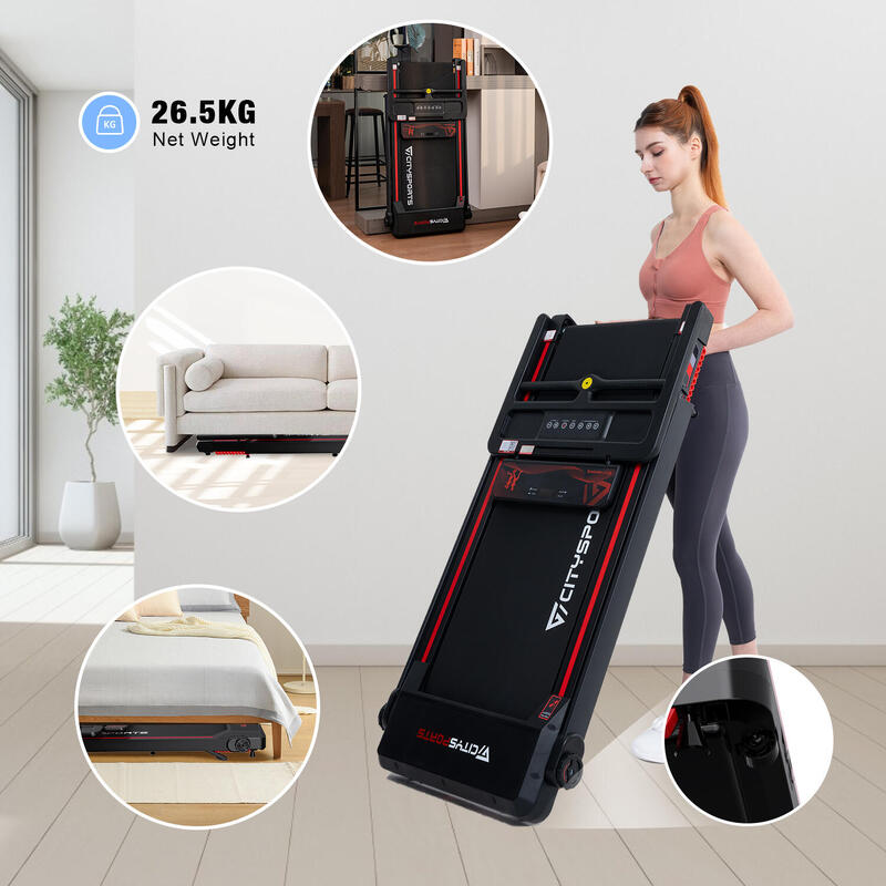 Tapis de Course Pliable 1400W,CITYSPORTS WP9,APP,Bluetooth,Vitesse 1 ...