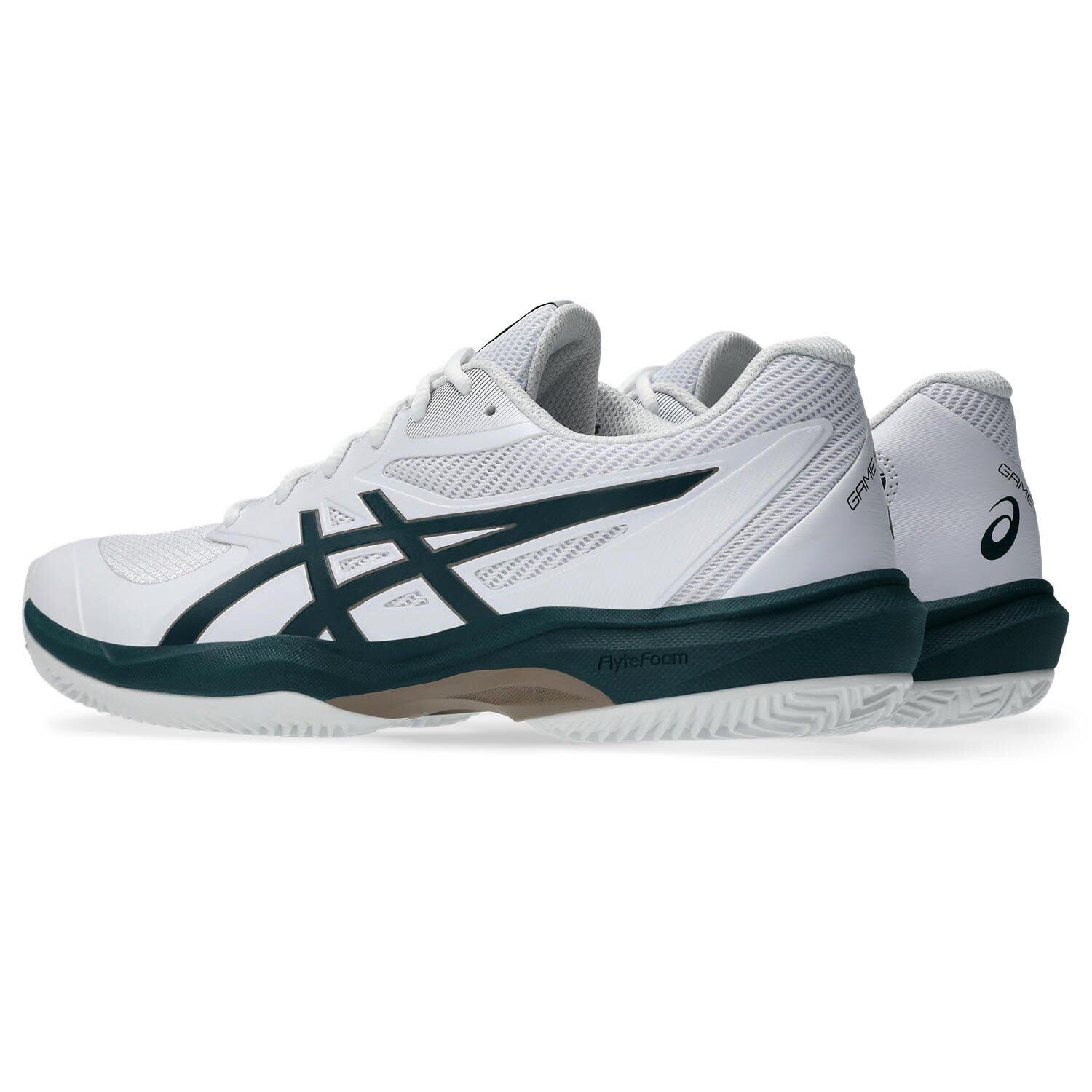 Tennis Padel Shoes Herren - ASICS Game FF Clay/OC - White/Saxon Green ...