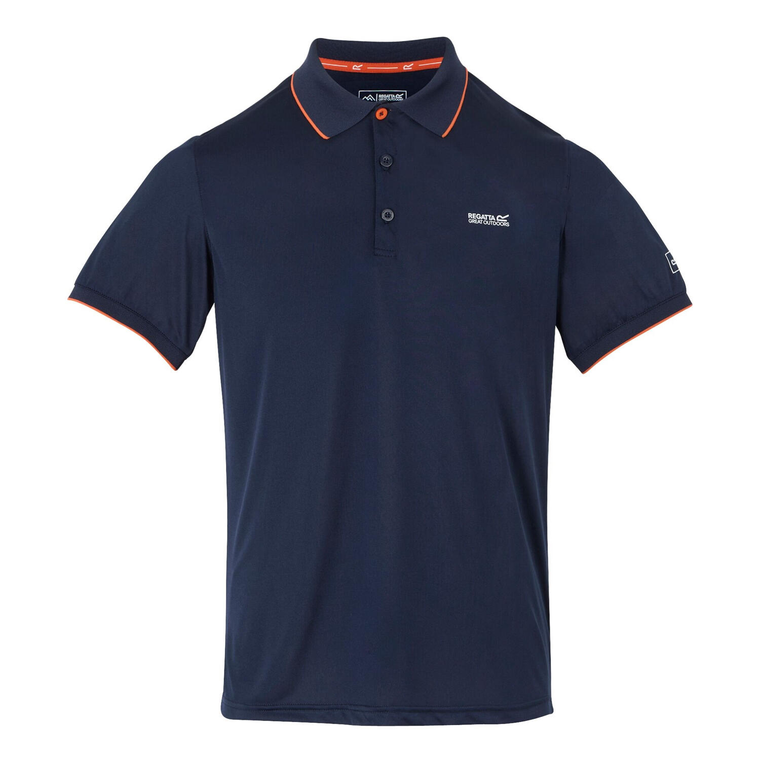 Mens Remex II Polo Shirt (Navy/Tangerine Tango Solid) REGATTA | Decathlon