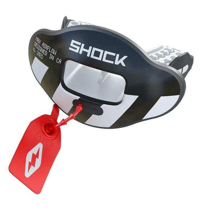 Protège-lèvres Shock Doctor Max Air Flow à rayures 3D noir/blanc SHOCK ...