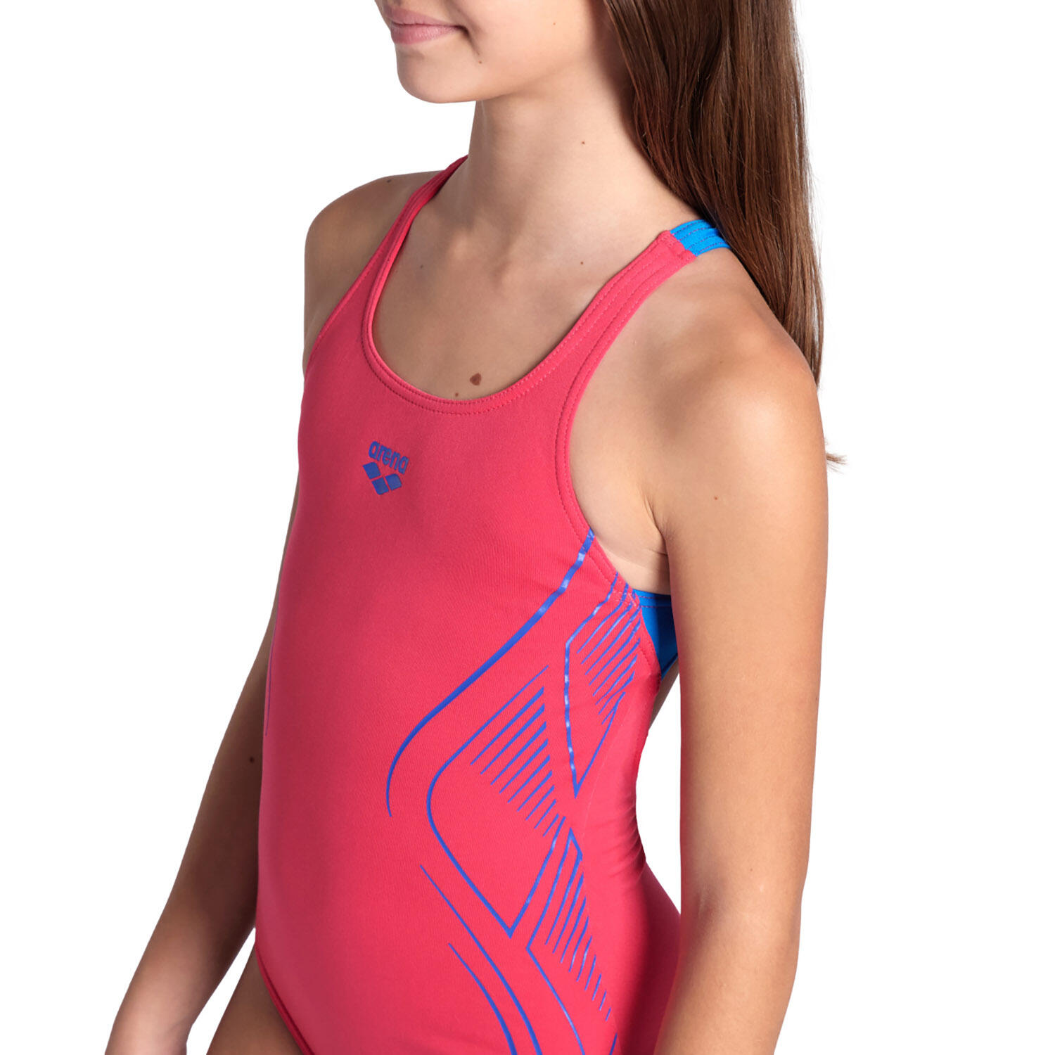 Arena Girl's Reflecting Swim Pro Back Swimsuit - Rose / Blue ARENA ...