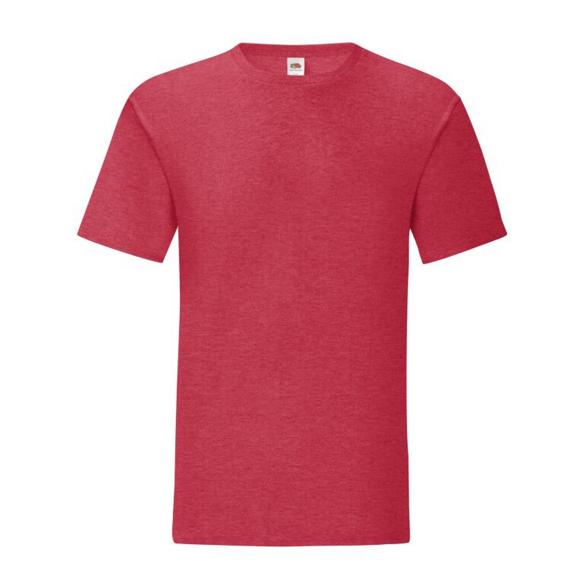 Mens Iconic 150 TShirt (Red Heather) FRUIT OF THE LOOM | Decathlon