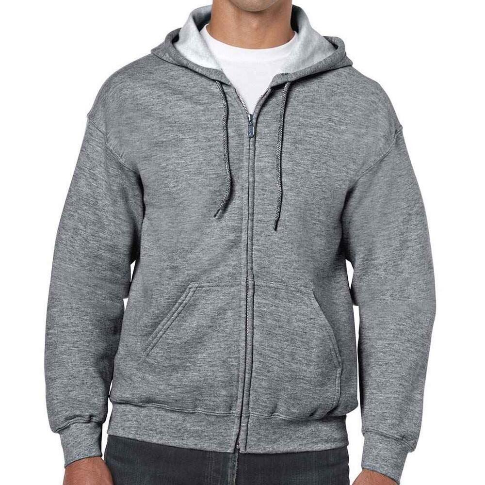 Mens Heavy Blend Full Zip Hoodie (Graphite Heather) GILDAN | Decathlon
