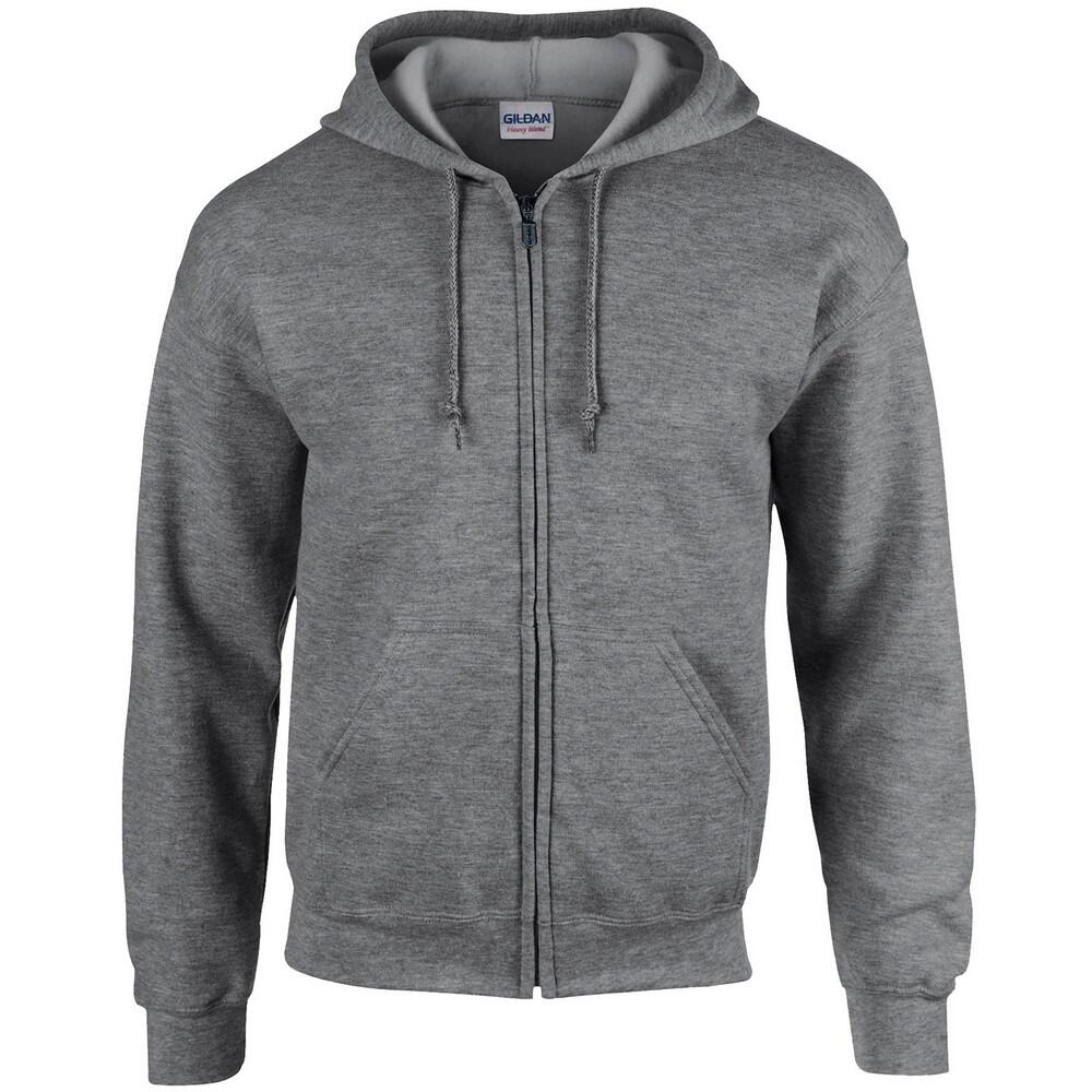 Mens Heavy Blend Full Zip Hoodie (Graphite Heather) GILDAN | Decathlon