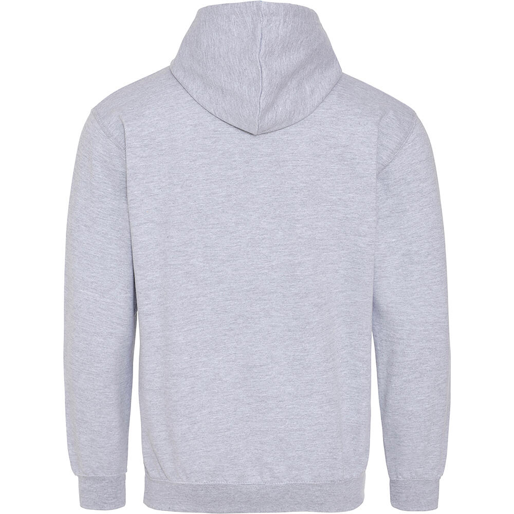 Varsity Hooded Sweatshirt / Hoodie (Heather Grey / Fire Red) AWDIS ...