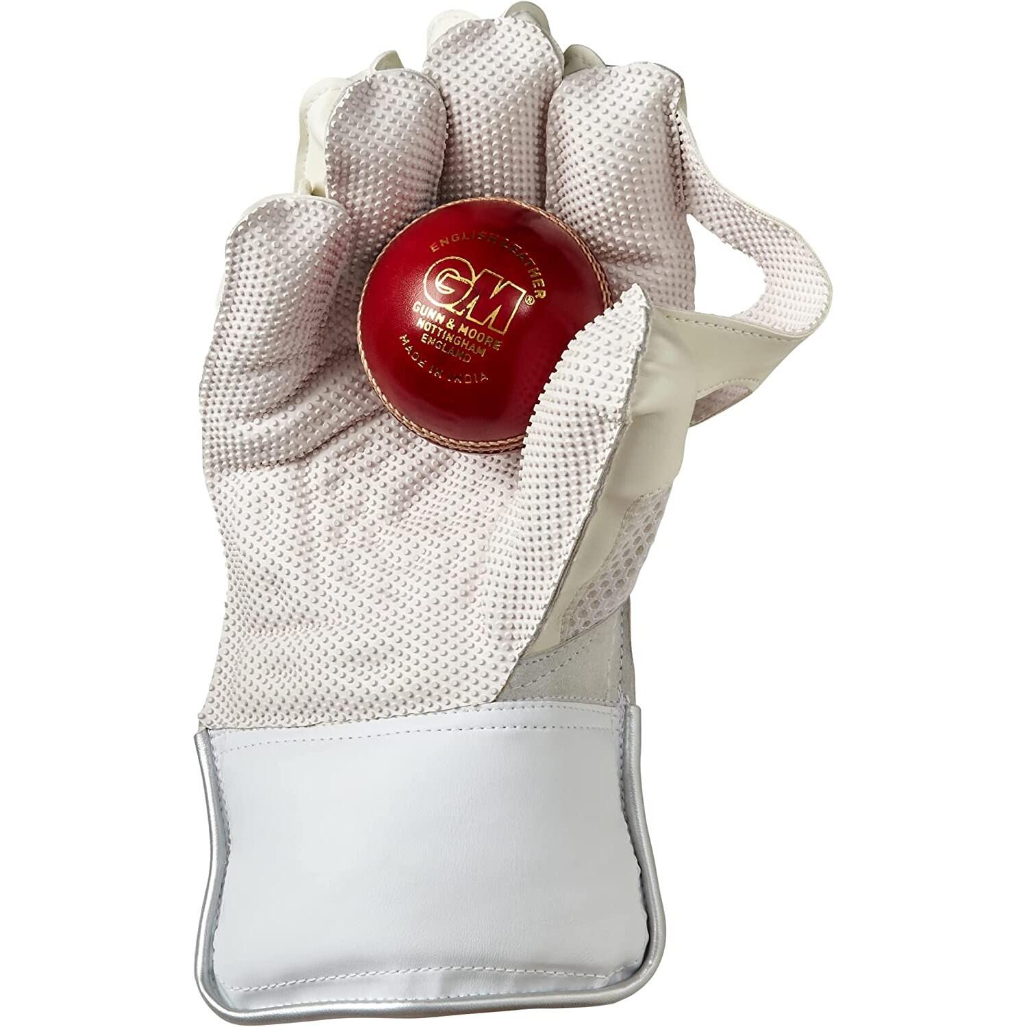 Mens 606 Leather Palm 2023 Wicket Keeper Gloves (White) GUNN AND MOORE ...