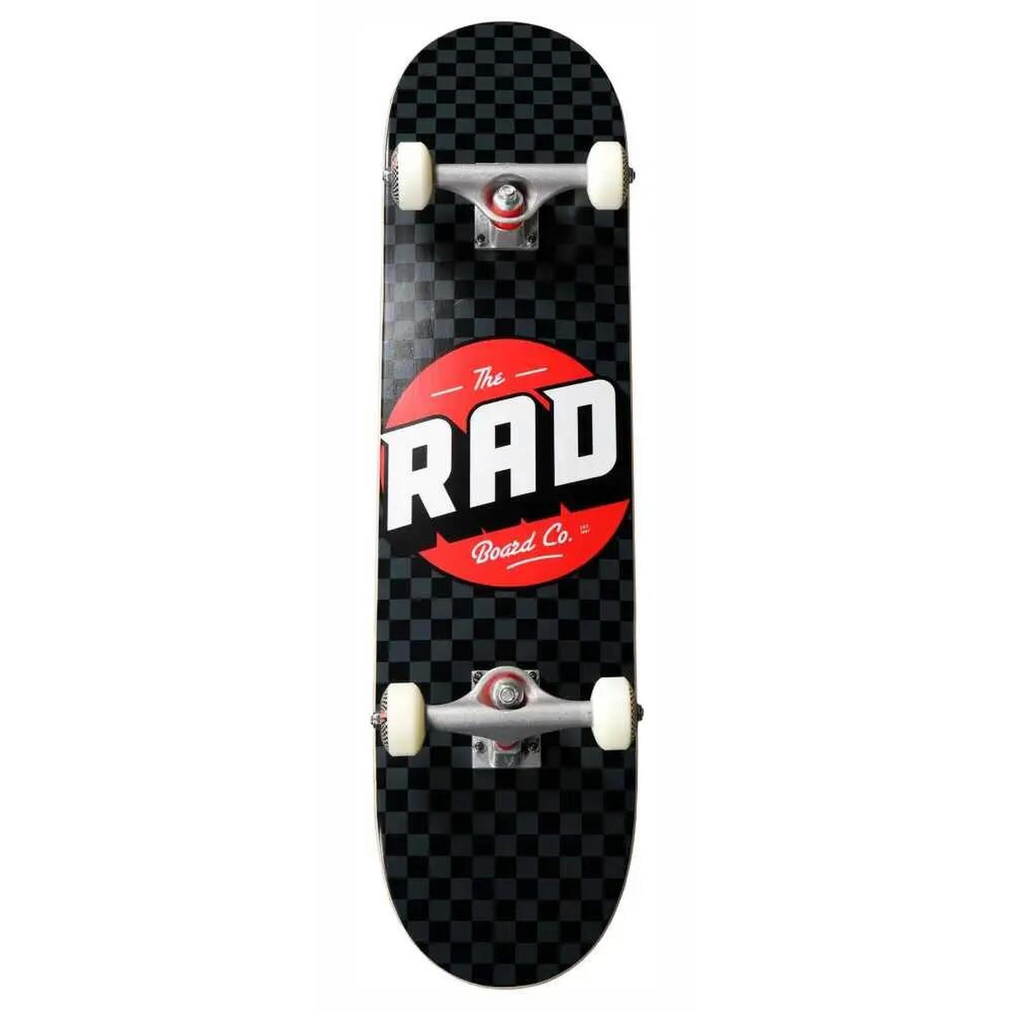 RAD Checkers Progressive Skateboard Complet - 8" - Noir/Gris RAD BOARD ...