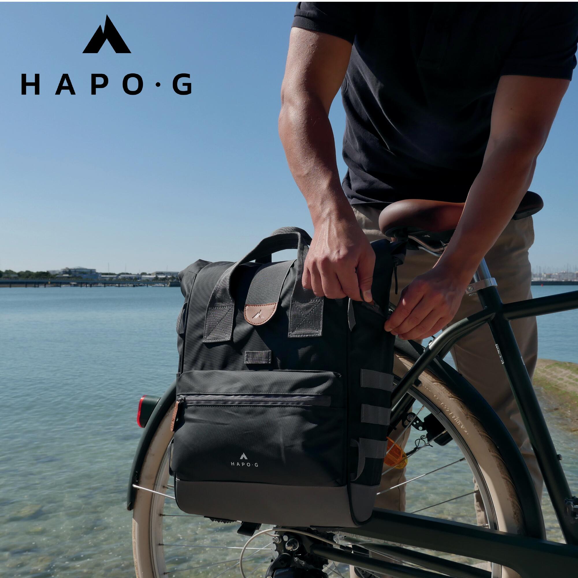 Waterdichte fietstas die om te zetten is in een rugzak 22L ZWART - HAPO-G HAPO G | Decathlon