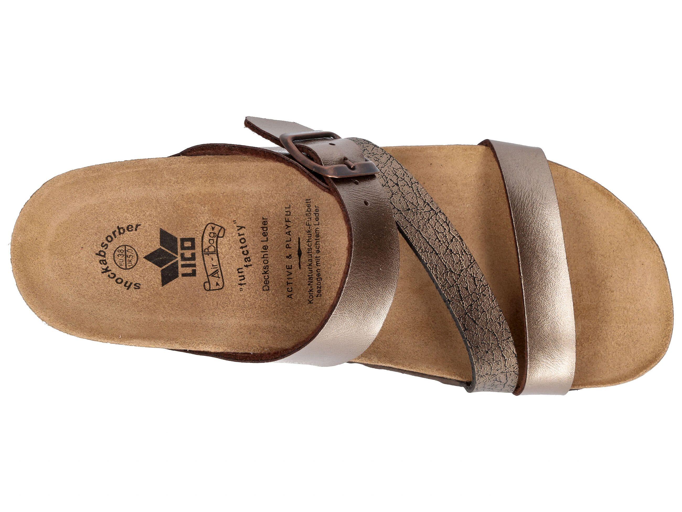 LICO Glitter Women's Mule brown, adjustable buckles, leather LICO ...