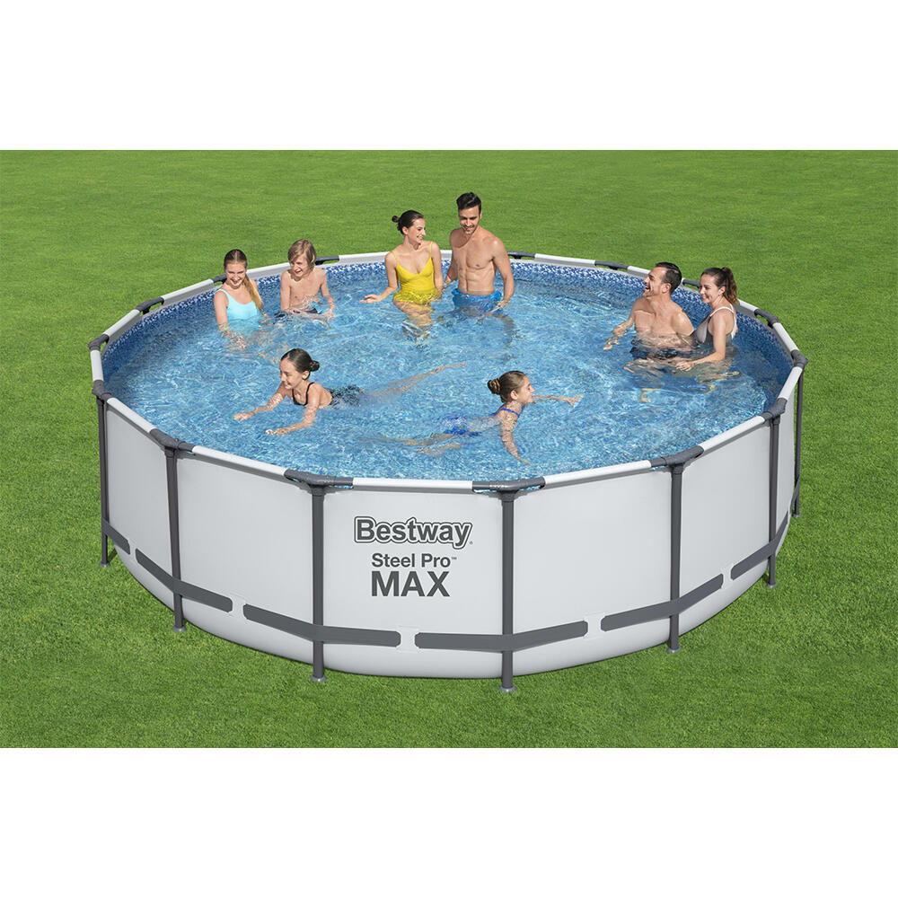 Steel Pro Max Above-Ground Pool 4.88 x 1.22 m Steel DuraPlus Blue ...