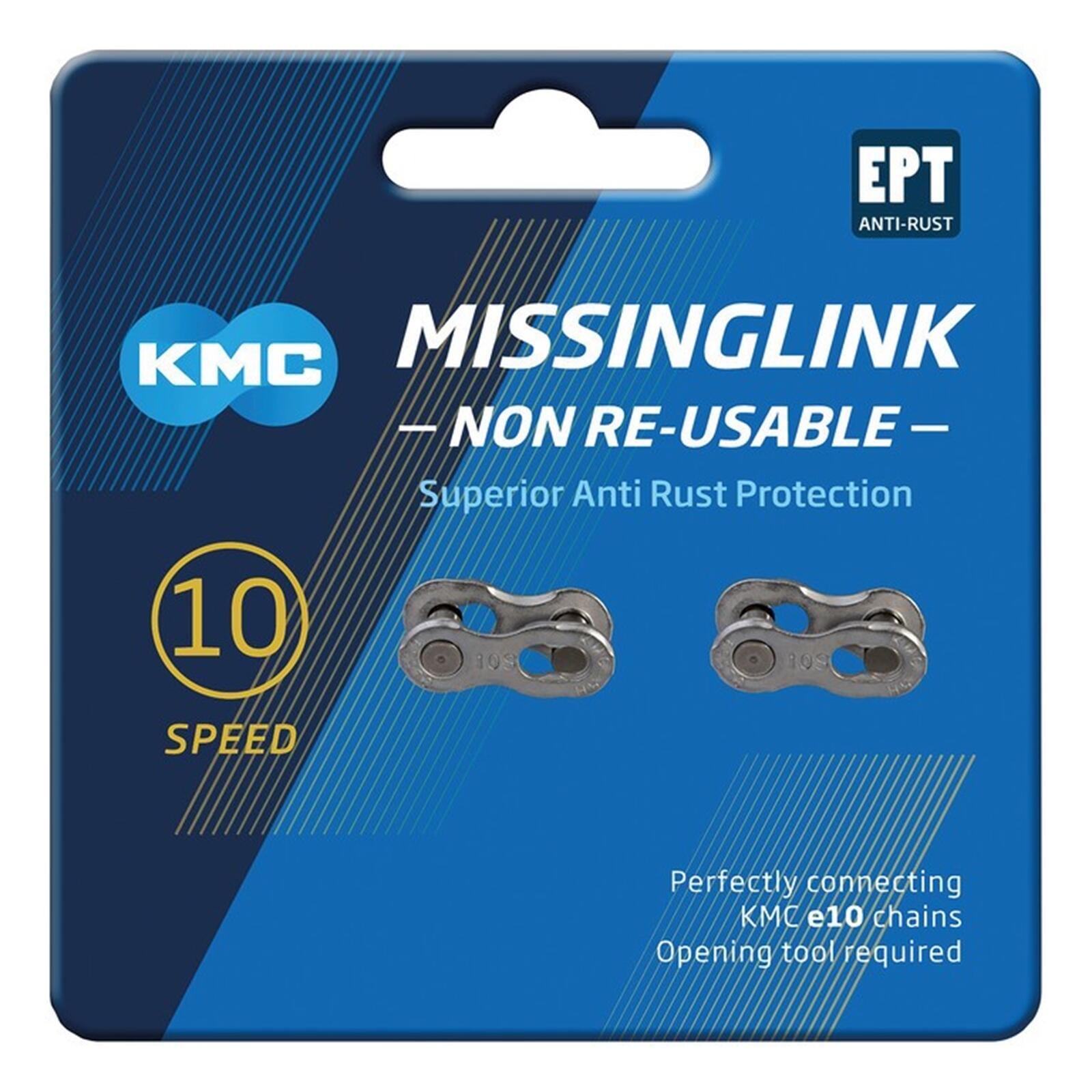KMC MissingLink E 10NR EPT Silver Chain (5.88mm) - Durable Bike Chain KMC | Decathlon