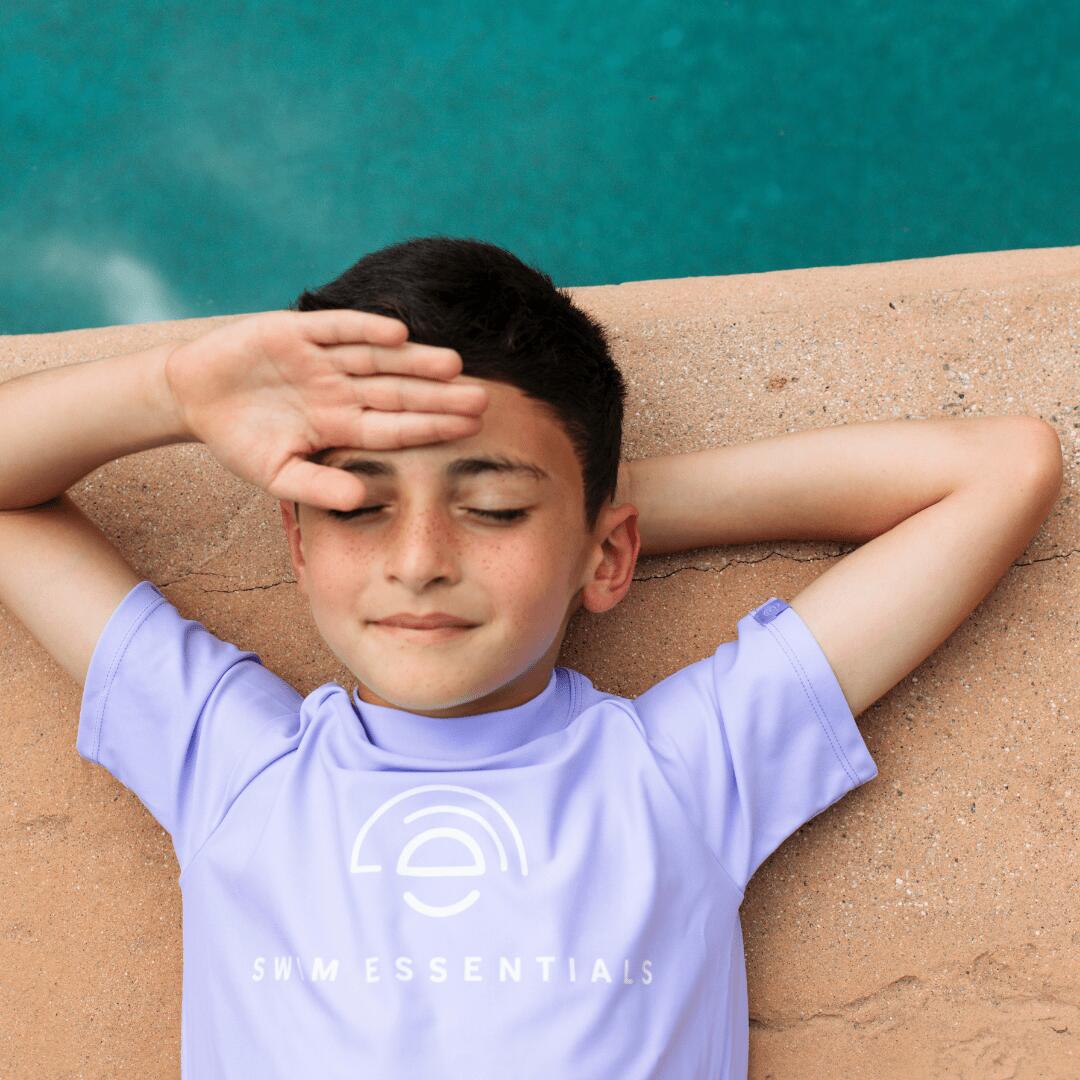 UV Shirt Unisex 122/128 Lila SWIM ESSENTIALS | Decathlon