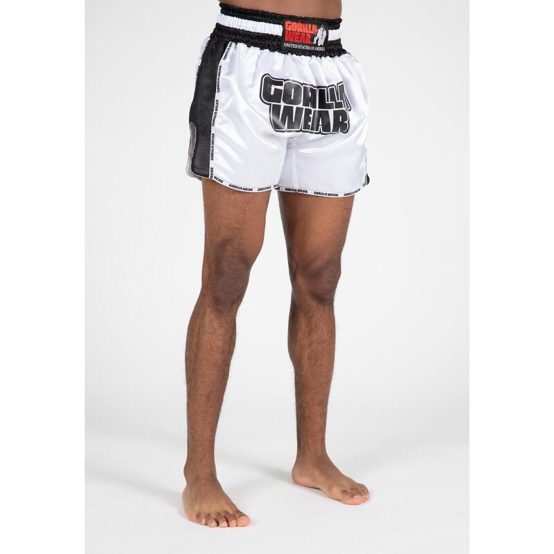 Piru Muay Thai Short - Blanc/Noir GORILLA WEAR | Decathlon