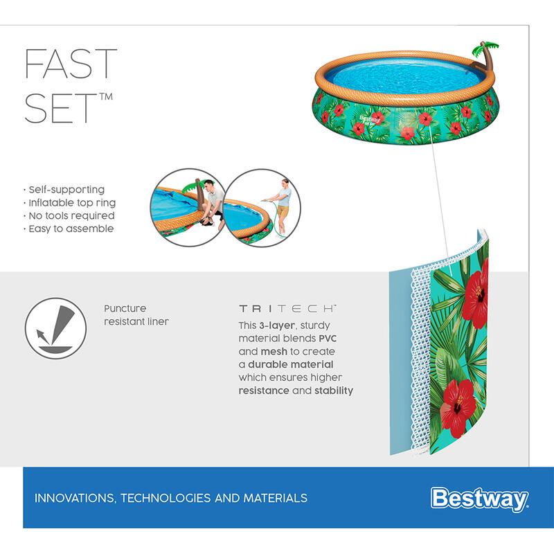 Fast Set Pool Paradise Palms 457x84cm BESTWAY - Decathlon