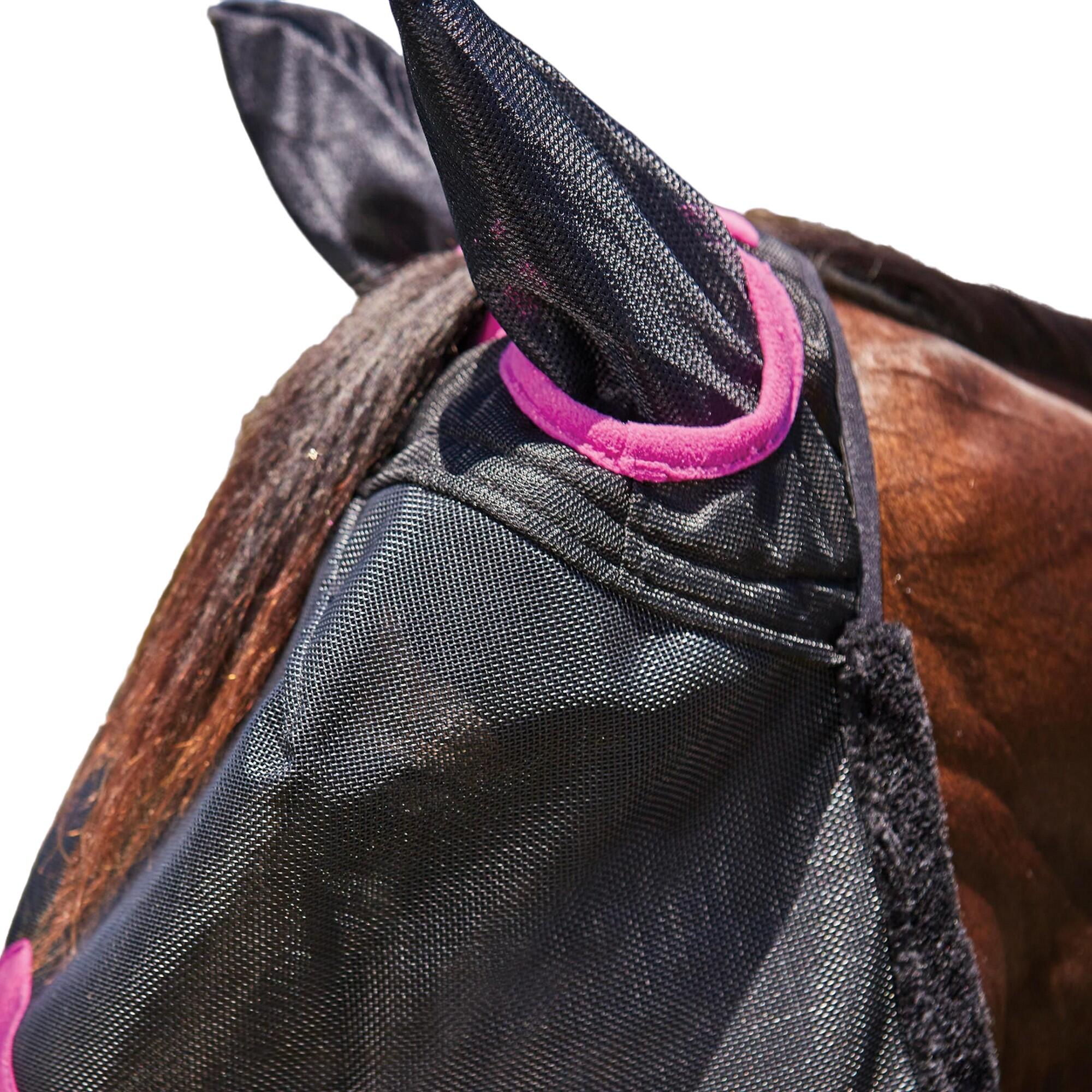 Comfitec Deluxe Mesh Durable Horse Fly Mask With Ears (Black/Purple ...