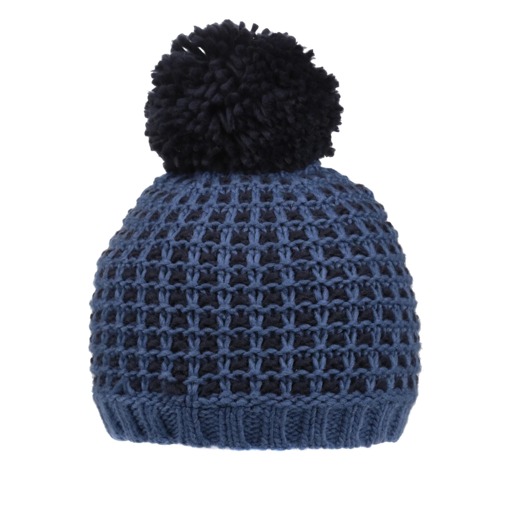 Bonnet Motif/style Pompon DALARY Femme (Bleu Ardoise / Bleu Marine ...