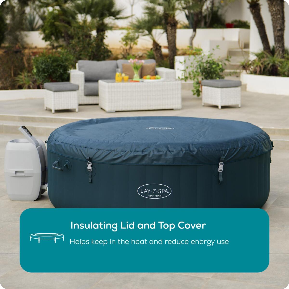 Lay-Z-Spa New York AirJet Hot Tub | 6 Person Energy Saving Spa Lay-Z ...