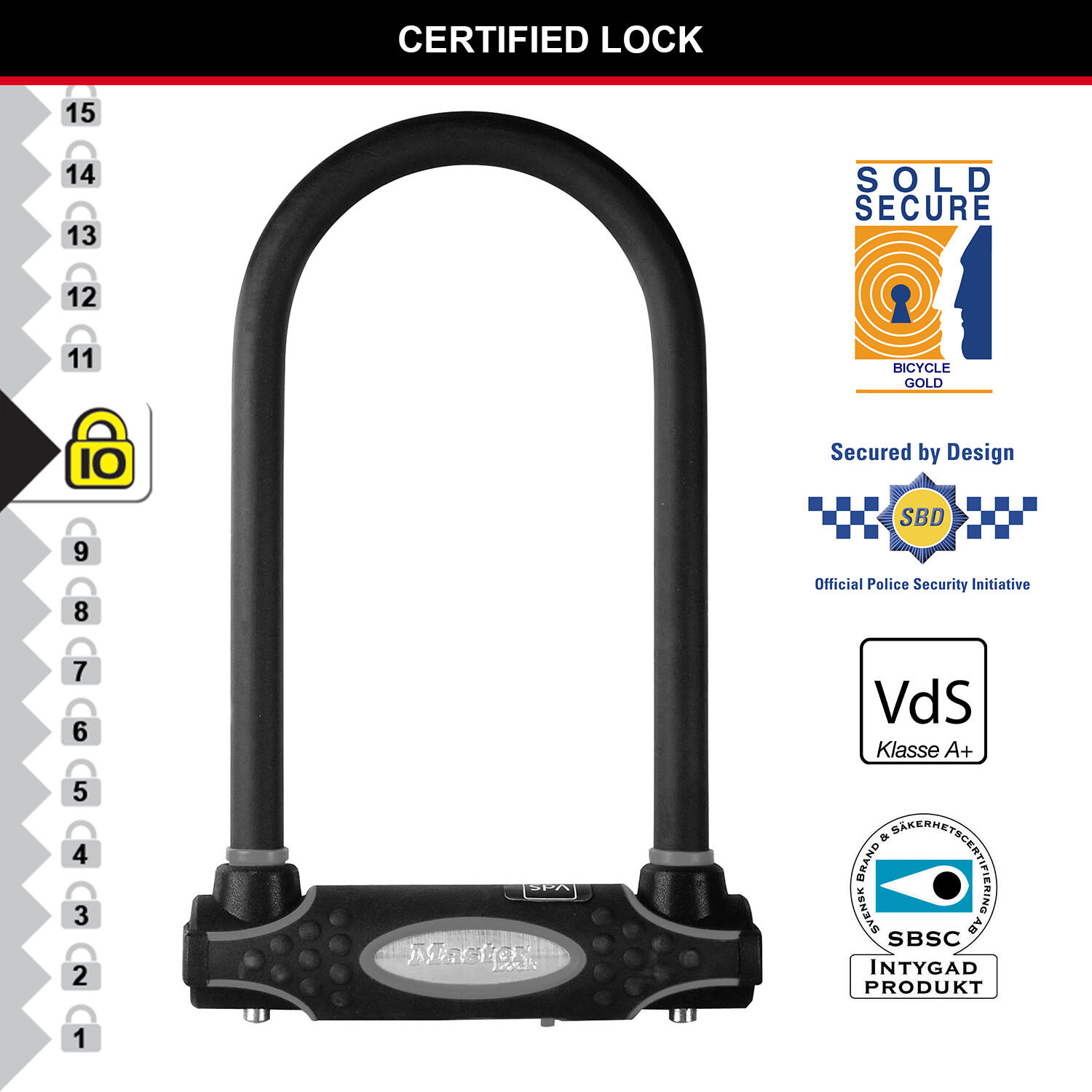 MASTER LOCK U-slot 8195 | Decathlon