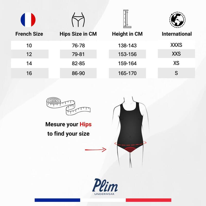 PLIM UNDERWEAR - Slip de baie menstrual pentru adolescenți - Flux Mediu ...