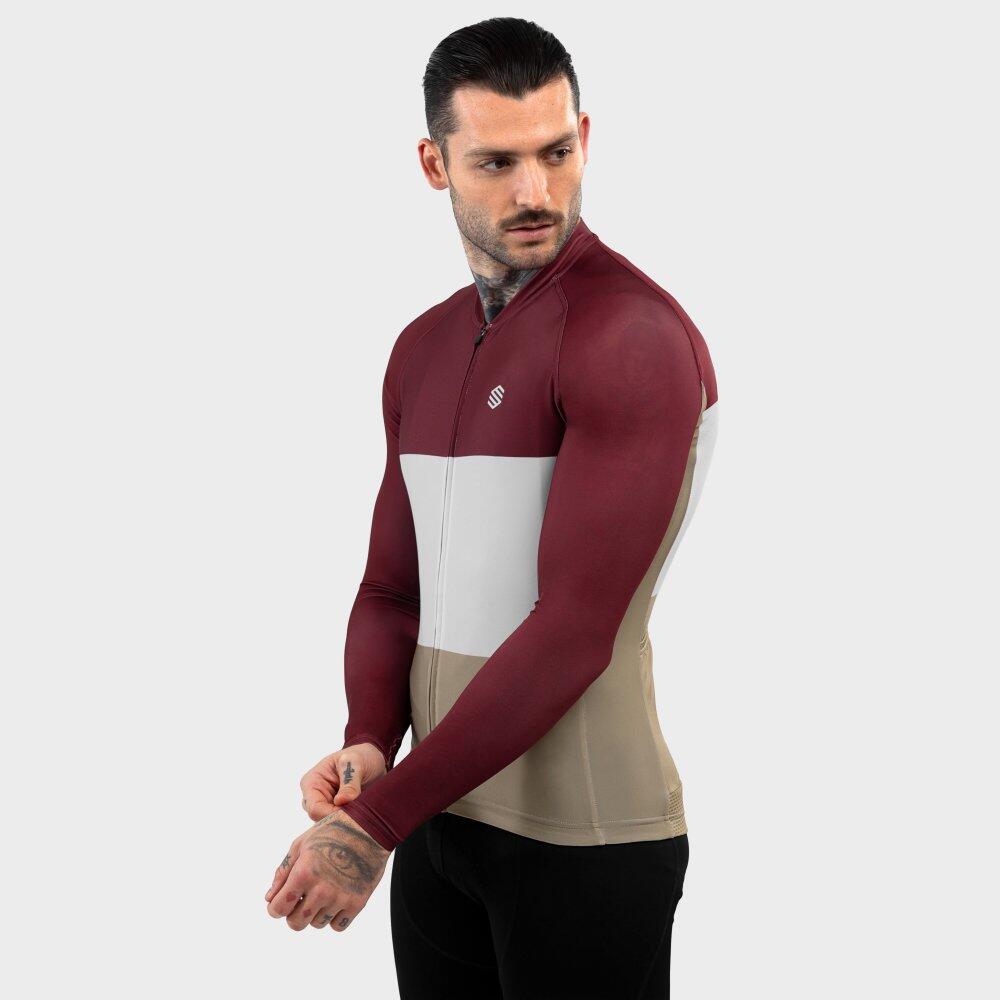 Men Cycling 's long sleeve jersey M2 Triplet Maroon SIROKO | Decathlon