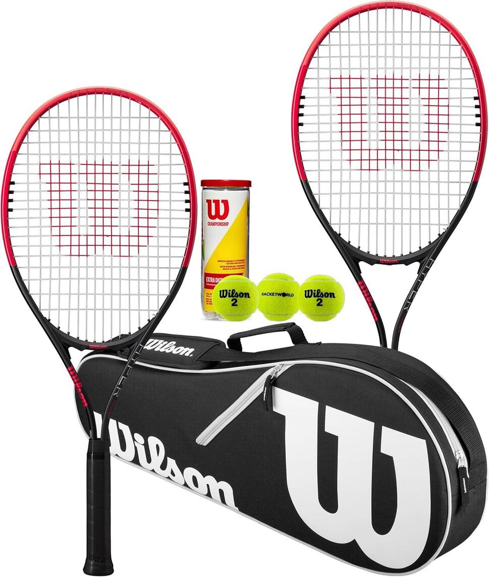 Wilson Hyper Tennis Racket Twin Set, Wilson Advantage Bag and Tennis ...