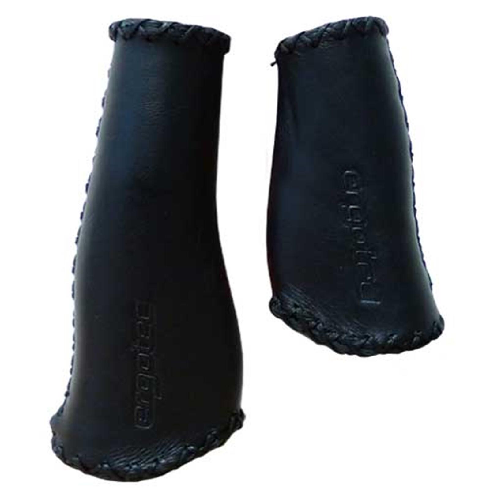 Ergotec Monaco handvatten leer, lang/kort, zwart, 135/92 mm. | Decathlon