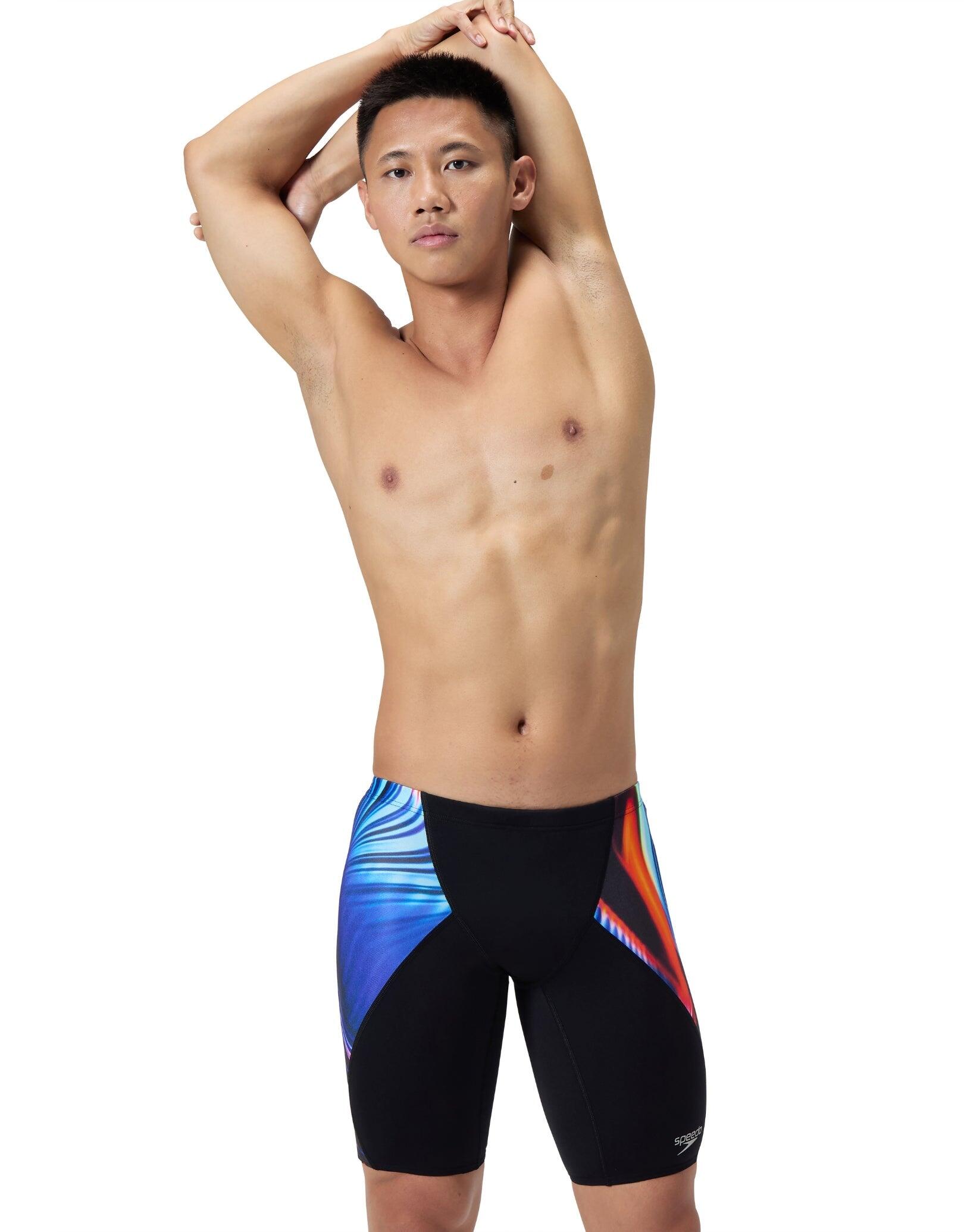Speedo Allover Digital V-Cut Swim Jammer - Black/Multi SPEEDO | Decathlon