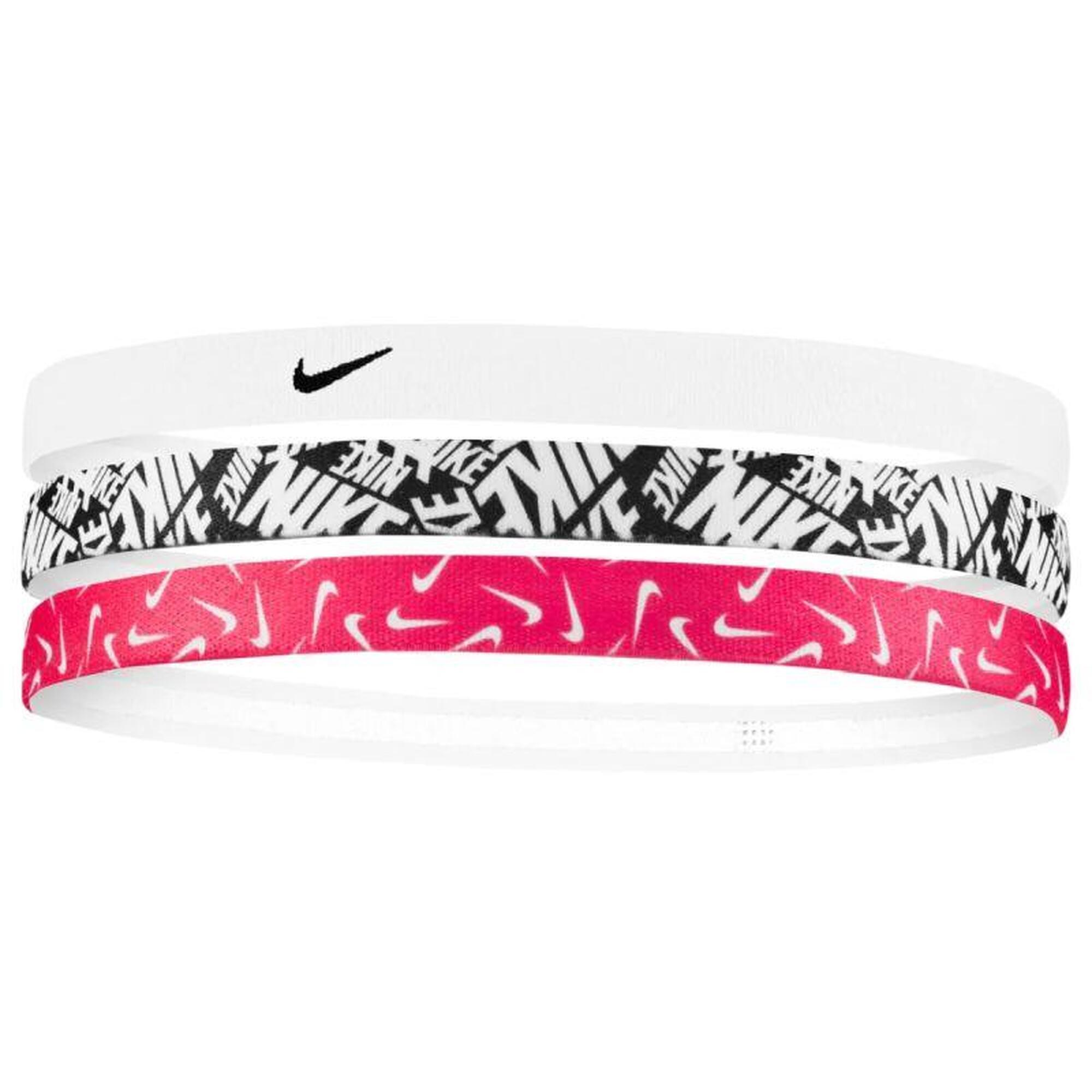 Nike Head Bands 3-pack biały-różowy-czarny NIKE | Decathlon