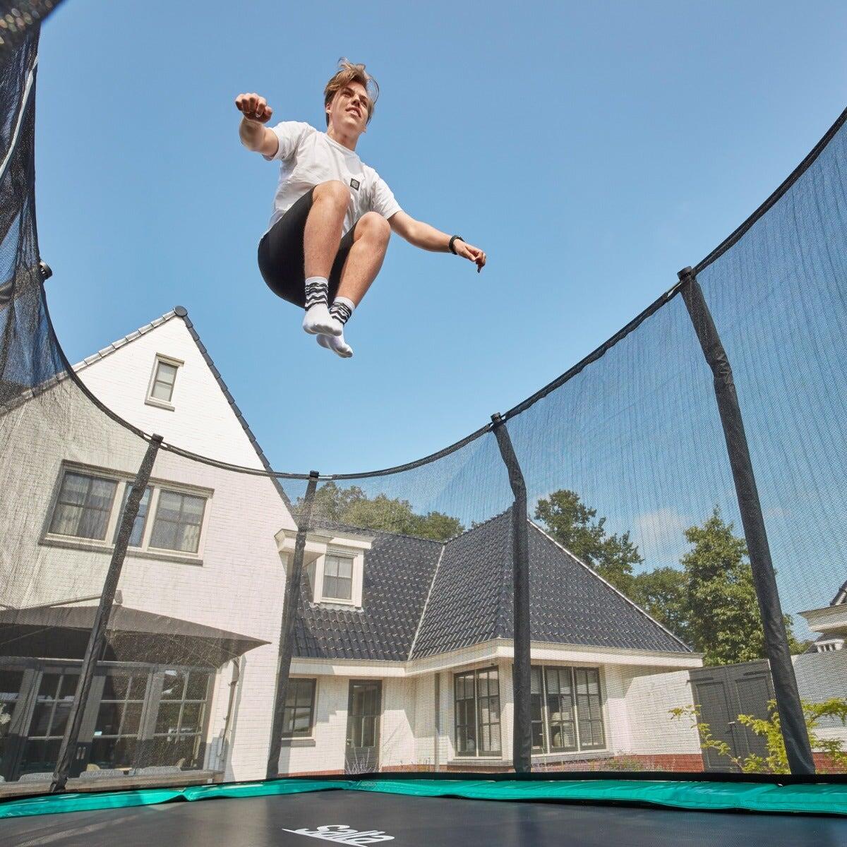 14ft x 8ft Salta Green First Class Rectangular Trampoline SALTA | Decathlon
