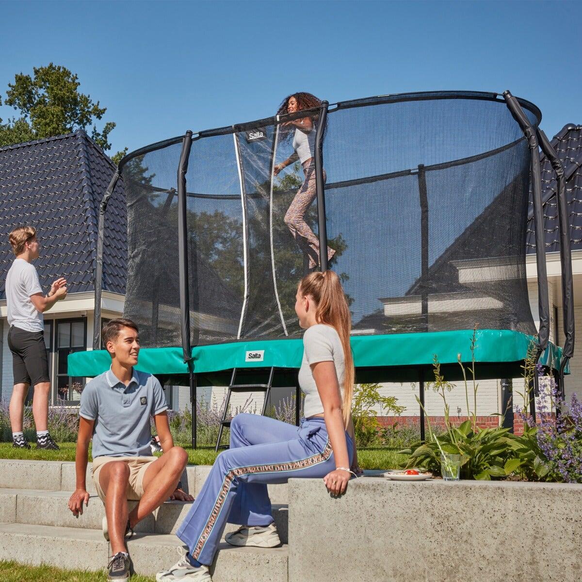 14ft x 8ft Salta Green First Class Rectangular Trampoline SALTA | Decathlon